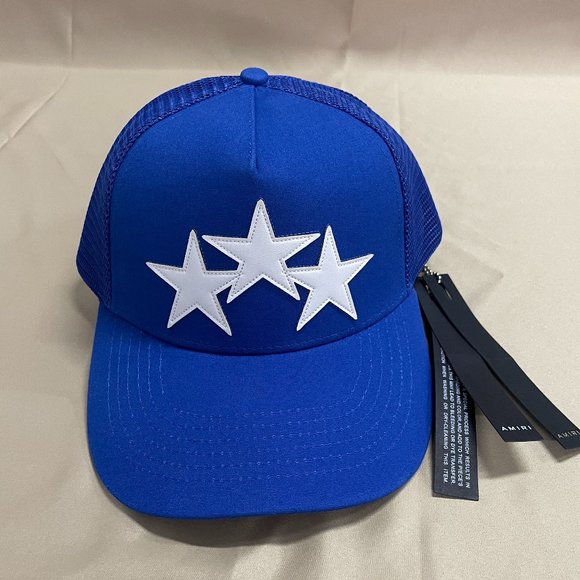 AMIRI | Accessories | Amiri Blue 3 Star Trucker Hat | Poshmark